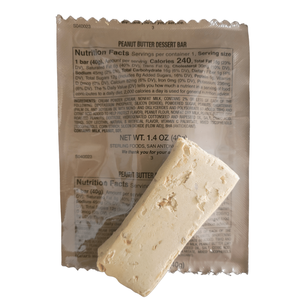 Peanut Butter Dessert Bar | MRE Military Dessert in Stock – Epidemic Proof